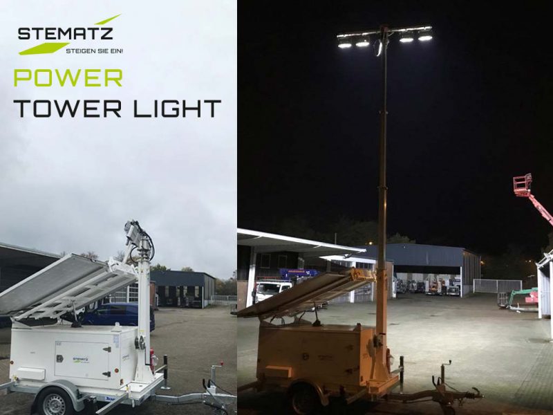 Power Tower Light: Der mobile Lichtmast mit Solarkollektoren im ...